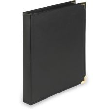 Samsill Leatherette Classic 3-Ring Binder, 1" Round Rings, Black ...