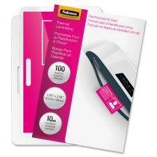 Fellowes Glossy Pouches - ID Tag punched, 10 mil, 100 pack ...