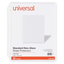Universal Standard Sheet Protectors, Medium-Duty, Side: 3-Hole Punched ...