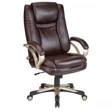 BTEC 600 Big And Tall Bonded Leather High-Back Chair, Brown ...