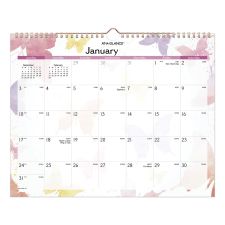 AT-A-GLANCE Watercolors Recycled Monthly Wall Calendar, Butterflies ...