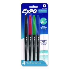 EXPO Wet Erase Marker, Ultra Fine Bullet Tip, Assorted Colors, 4/Set ...