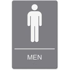 Headline ADA Restroom Sign, Men's, 6" x 9", Gray | OfficeSupply.com