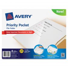 Avery Priority Pocket File Folder, Letter, 1/3 Cut Tab Top, Manila, 24 ...