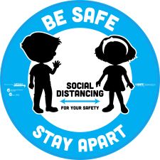 Tabbies BE SAFE STAY APART Education Floor Decal | OfficeSupply.com