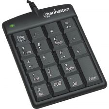 Manhattan 19-Key Wired Numeric Keypad, Black, 176354 | OfficeSupply.com