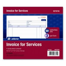 Adams Multipart Service Invoice Pad, Three-Part Carbonless, 8.5 x 6.94 ...