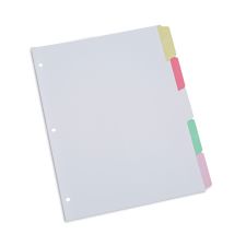 Universal Deluxe Write-On/Erasable Tab Index, 5-Tab, 11 x 8.5, White ...