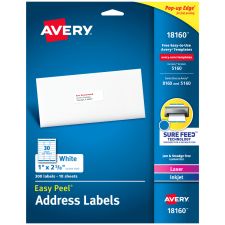 Avery Easy Peel Address Labels With Sure Feed Technology, 18160 ...