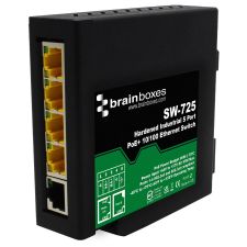 Brainboxes Hardened Industrial 5 Port PoE+ 10/100 Ethernet Switch ...