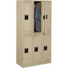 Tennsco Double-Tier Locker, 3 Wide, 72"H x 36"W x 18"D, Sand ...