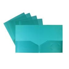 Storex Thicker Poly Blue Two Pocket Folders | OfficeSupply.com