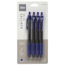 Callisto Retractable Gel Ink Pens, Medium Point, 0.7 mm, Blue Barrel ...