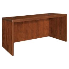 Lorell Essentials 48"W x 30"D Rectangular Shell Computer Desk, Cherry ...