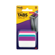 Post-it Tabs 2" Plain Solid Color Angled Tabs, 1/5-Cut, Assorted Pastel ...