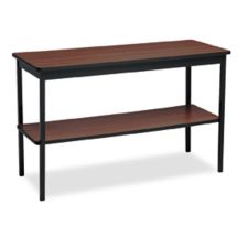 Barricks Storage Shelf Utility Table - Rectangle Top - Square Leg Base ...