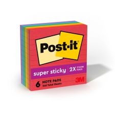 Post-it Super Sticky Notes, 6 Pads, 4 in x 4 in, 2x the Sticking Power ...