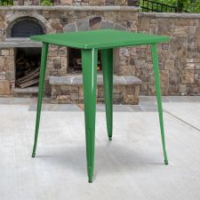 Nolan Commercial Grade 31.5" Square Green Metal Indoor-Outdoor Bar ...