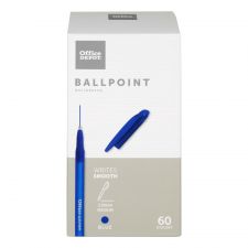 Ballpoint Stick Pens, Medium Point, 1.0 mm, Blue Barrel, Blue Ink, Pack ...