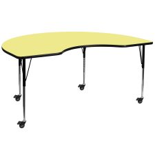 Flash Furniture Mobile Height Adjustable Kidney Shaped Activity Table ...