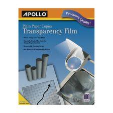 Apollo Plain Paper Copier Transparency Film, Black On Clear With Strip ...