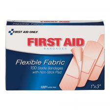 First Aid Only Fabric Bandages, 1" x 3", Box Of 100 | OfficeSupply.com