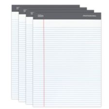 Professional Legal Pad, 8 1/2" x 11 3/4", Narrow Ruled, 200 Pages (100 ...