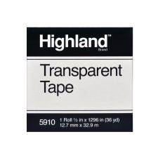 3M Highland 5910 Transparent Tape, 1/2" x 1,296" | OfficeSupply.com