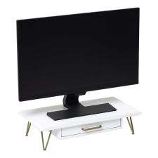 Luna Wood/Metal Monitor Stand With Drawer, 4-3/4"H x 20-1/4"W x 10"D ...