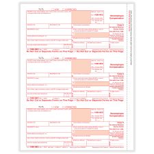 ComplyRight 1099-NEC Tax Forms, Federal Copy A, 3-Up, Laser, 8-1/2" x ...