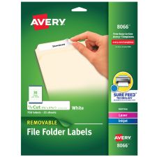 Avery Removable File Folder Labels, 2/3" x 3-7/16" , 750 Labels (8066 ...