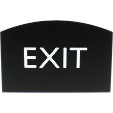 Lorell Exit Sign, 4.5"W x 6.8"H, Curved Shape, Surface-mountable, Easy ...