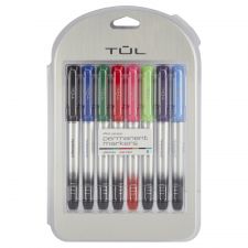 TUL Permanent Markers, Fine Point, Silver Barrel, Assorted Ink Colors ...
