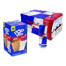 Snack Box Pros Red Bull Energy Drink and Pop Tart Combo Pack,(24) 12oz ...