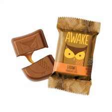Awake Caffeinated Caramel Chocolate Bites, 0.58 oz Bars, 50 Bars/Carton ...