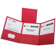 Oxford Tri-Fold Executive Pocket Folders, Letter Size, Red, Pack Of 20 ...