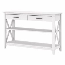 Bush Furniture Key West Console Table with Drawers and Shelves in Pure ...