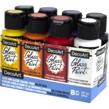 DecoArt Glass Paint Value Pack 8/Pkg | OfficeSupply.com