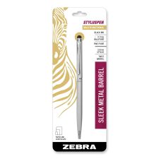 Zebra StylusPen Twist Ballpoint Pen/Stylus, Silver | OfficeSupply.com