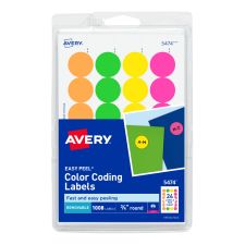 Avery Removable Print Or Write Color Coding Labels, 5474, Round, 3/4 ...