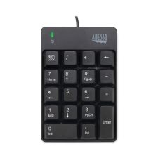 Adesso Spill-Resistant 18-Key Numeric Keypad, Black | OfficeSupply.com