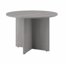Bush Business Furniture 42W Round Conference Table with Wood Base in ...
