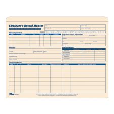 TOPS Employee Record Master File Jackets, 11 3/4" x 9 1/2", Manila ...