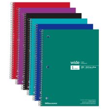 Just Basics Spiral Notebook, 8" x 10-1/2", Wide Ruled, 70 Sheets ...
