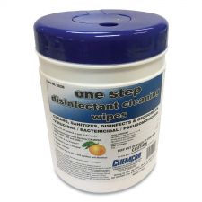 Chemcor Chemical One Step Disinfectant Cleaning Wipes, 8 x 6, Orange ...