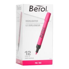 Berol by Eberhard Faber 4009 Highlighters, Pink, Box Of 12 ...