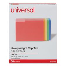 Universal Deluxe Heavyweight File Folders, 1/3-Cut Tabs: Assorted ...