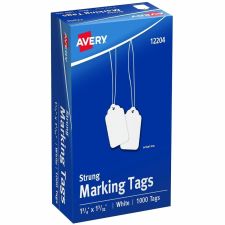 Avery Marking Tags, Strung, 1-3/4" x 1-3/32" , 1,000 Tags (12204 ...