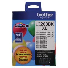 Brother LC203 Black High-Yield Ink Cartridges, Pack Of 2, LC2032PKS ...