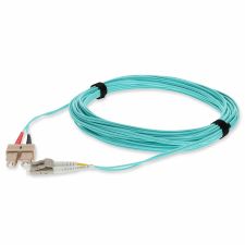 AddOn 5m SC to LC Aqua OM3 Duplex OFNR (Riser-Rated) Fiber Patch Cable ...